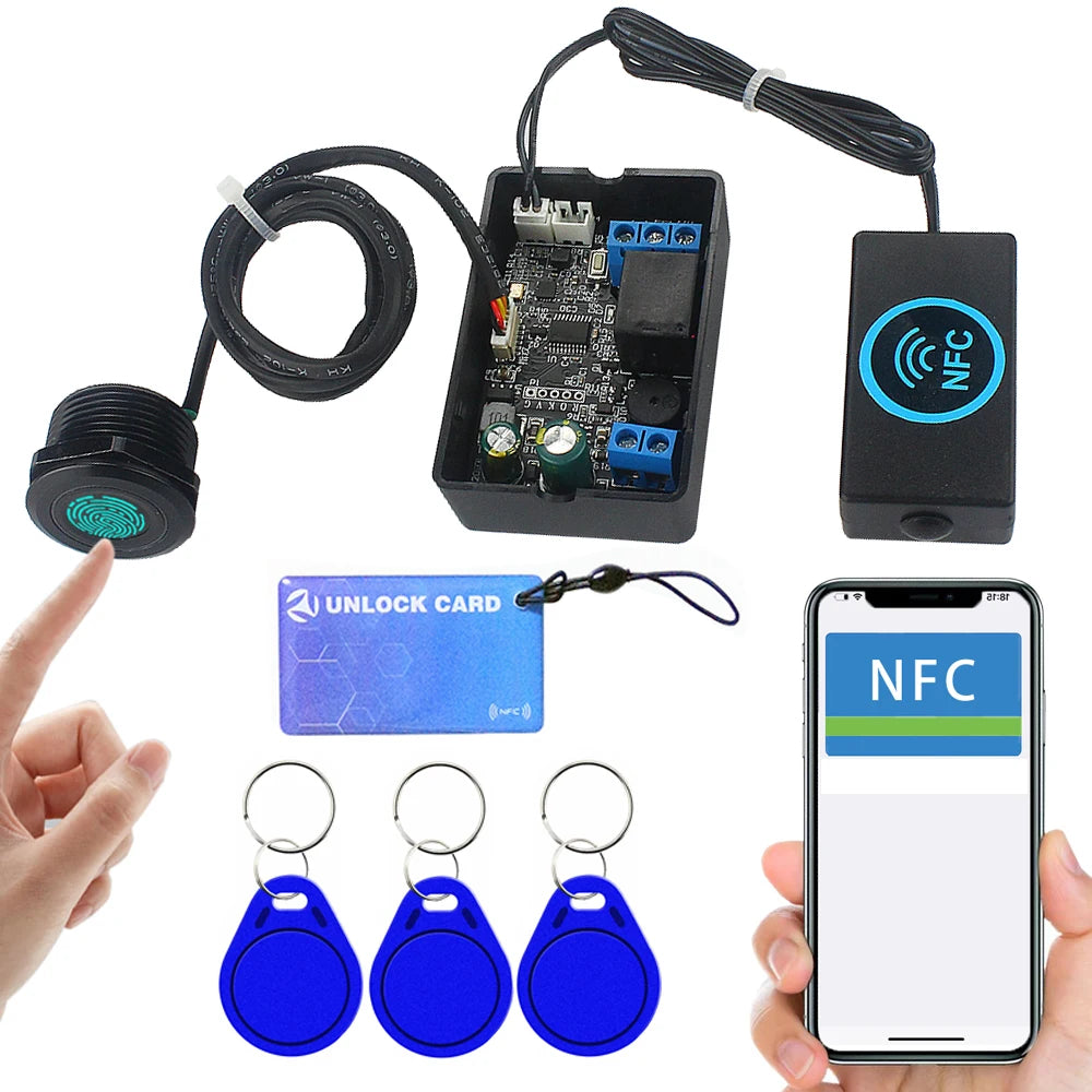 Mobile phone NFC fingerprint relay control module DC10V-120V IC card i ...